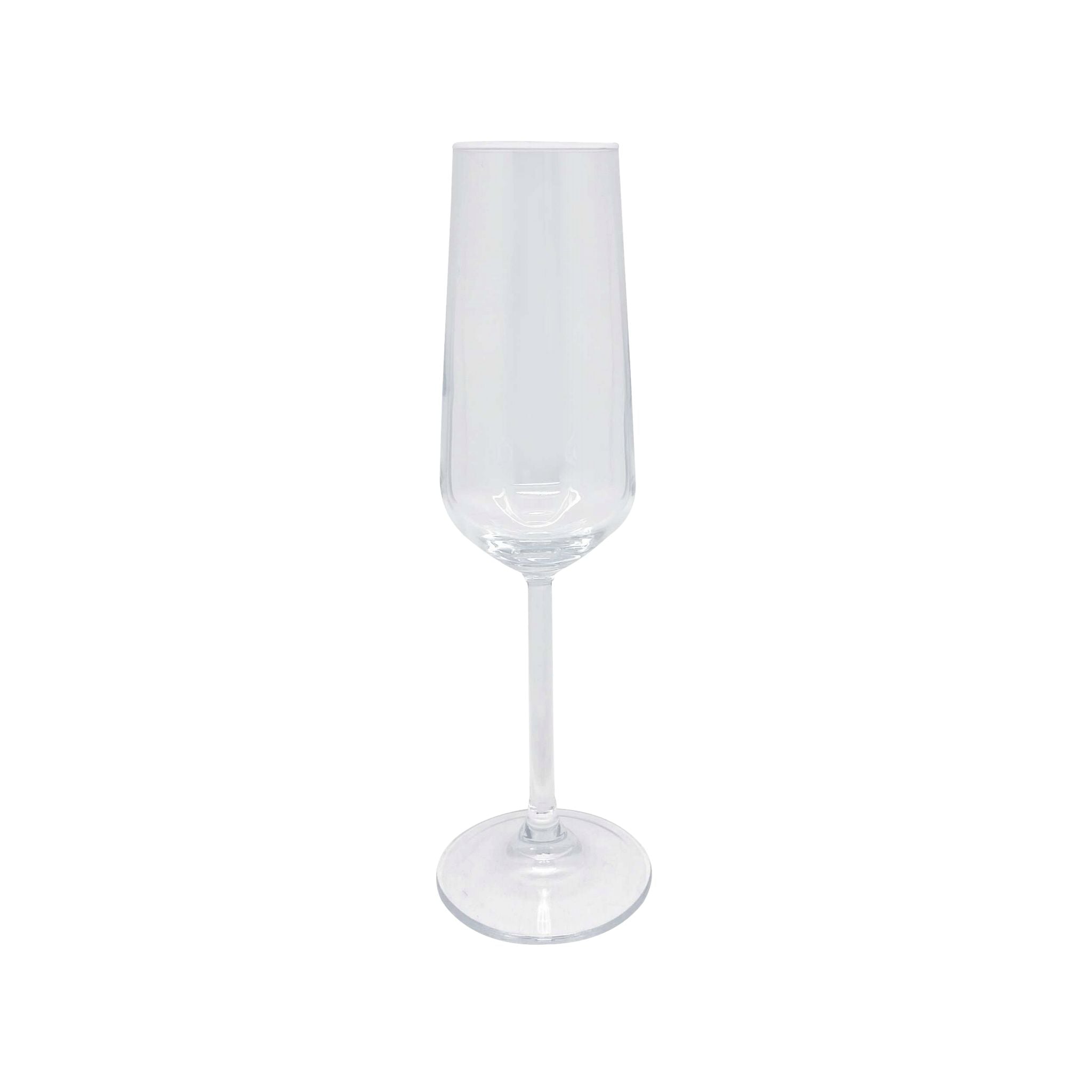 Fine Line Clear With White Rim Champagne Flute Glass Set of 4 ...